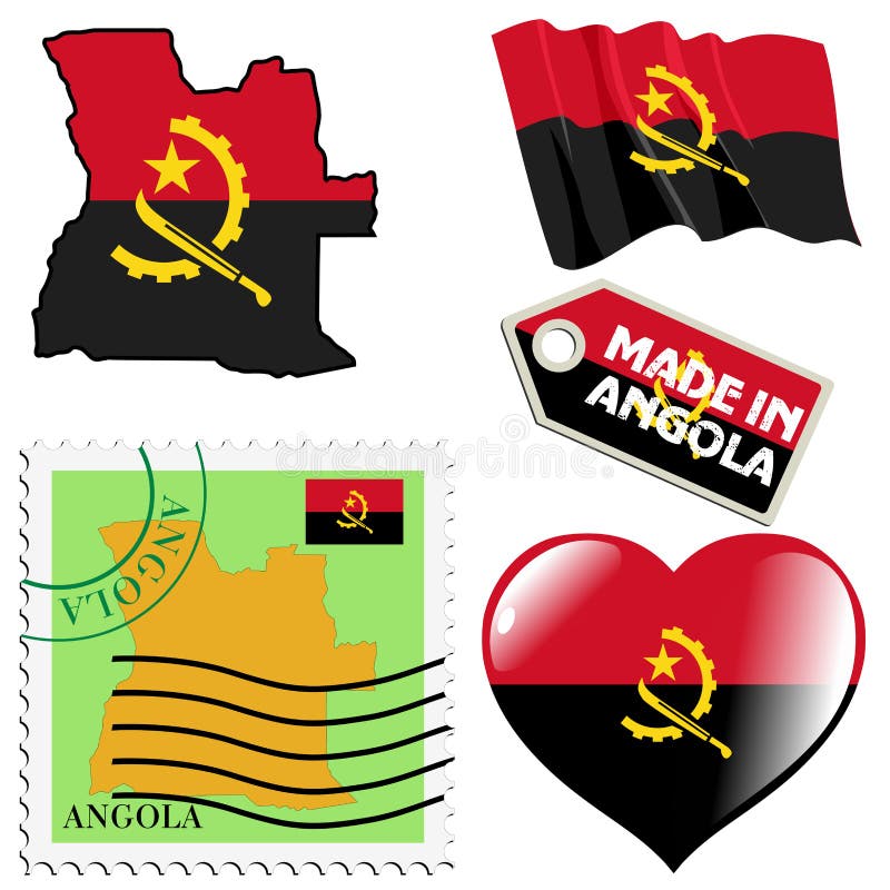National colours of Angola stock vector. Illustration of flag - 33374345