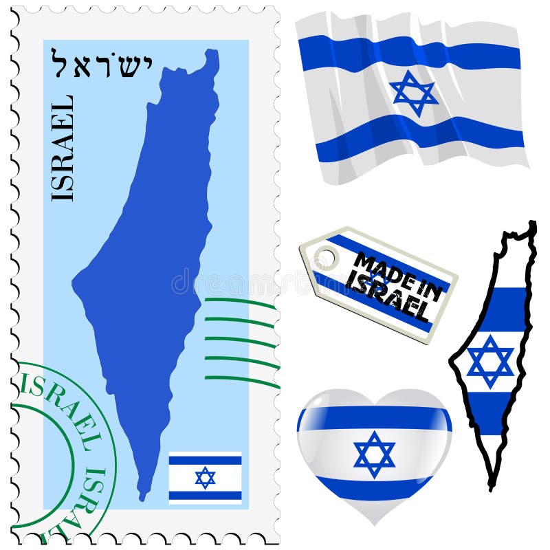 National colours of Israel stock vector. Illustration of israel - 33654283