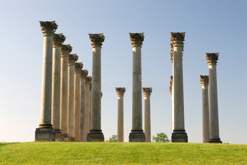 National Capitol Columns at Sunset Stock Photo - Image of garden ...
