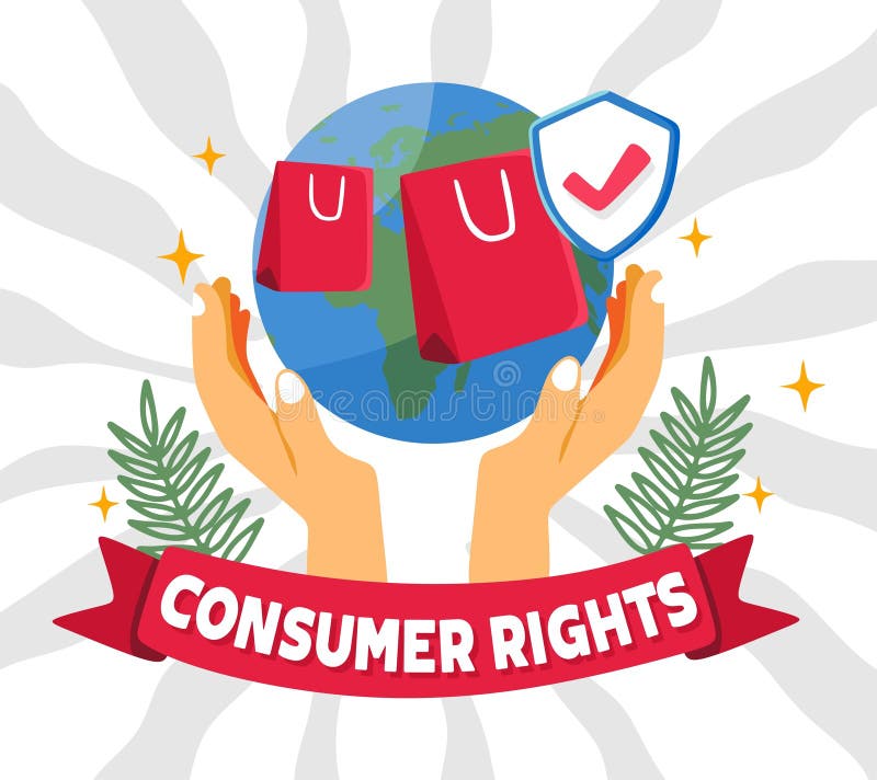 National Consumer Rights Day with a Shopping Bag Stock Illustration ...