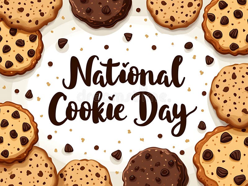 National Cookie Day, Idea for Horizontal Poster, Banner, Flyer or Placard Design Stock Vector ...