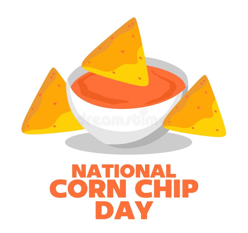 National Corn Chip Day with Delicious Corn Chips Stock Vector ...
