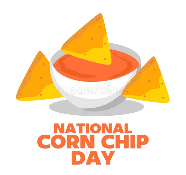National Corn Chip Day with Delicious Corn Chips Stock Vector ...