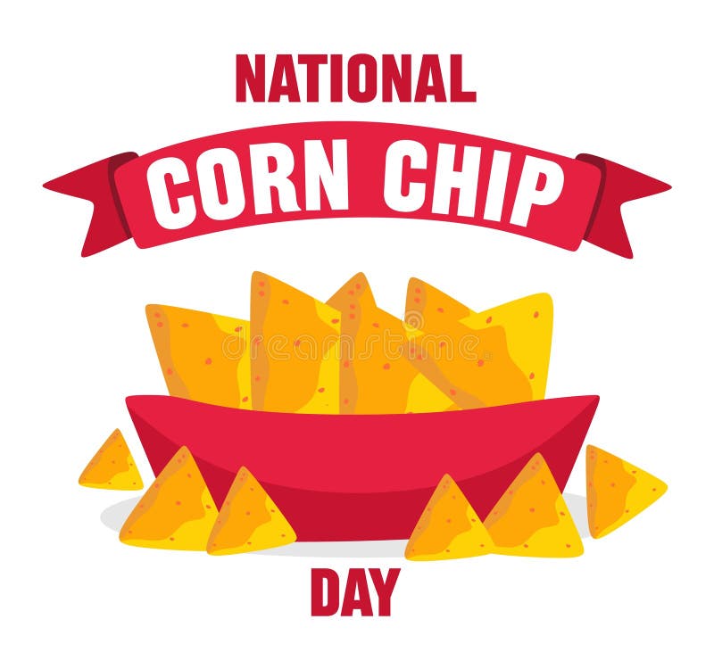 National Corn Chip Day with Delicious Corn Chips Stock Illustration ...
