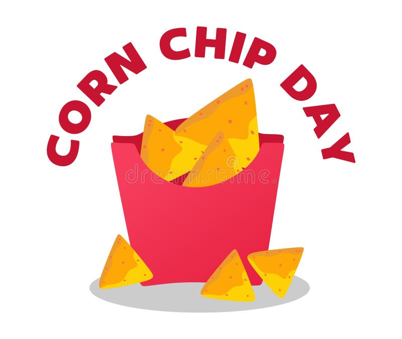 National Corn Chip Day with Delicious Corn Chips Stock Vector ...