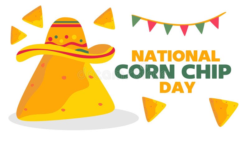 National Corn Chip Day with Delicious Corn Chips Stock Illustration ...
