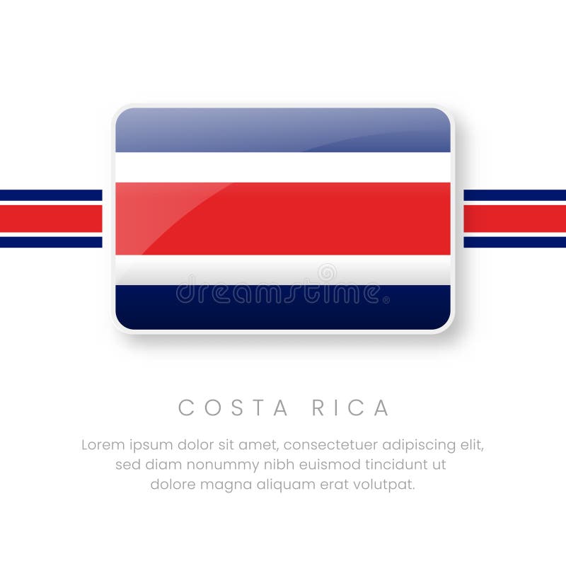 National Costa Rica Flag.Vector Costa Rica Button Flag Stock ...