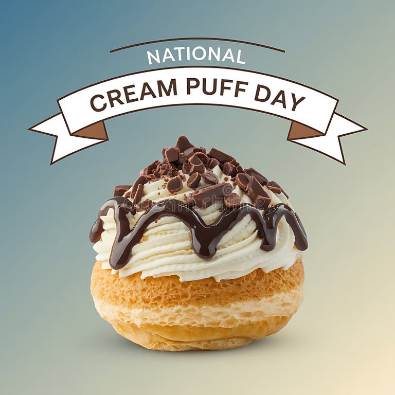 National Cream Puff Day: Satisfy Your Sweet Tooth! Stock Illustration ...