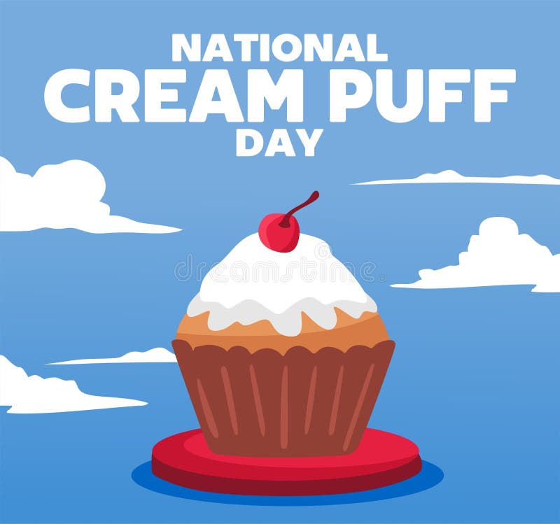 National Cream Puff Day and Delicious Cream Puff Stock Vector ...