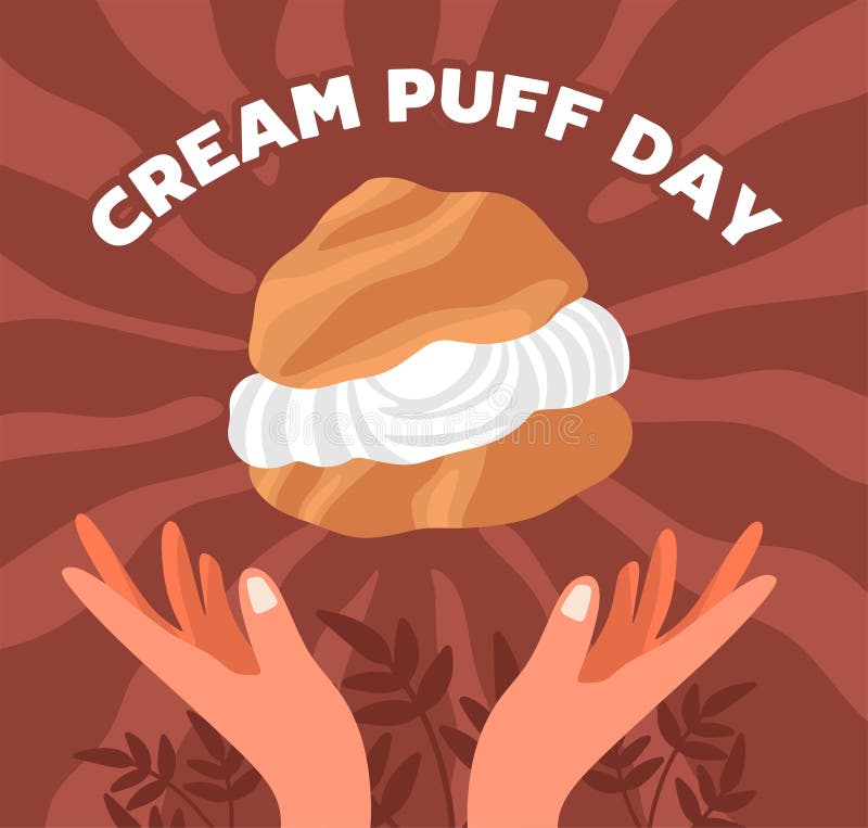 National Cream Puff Day and Delicious Cream Puff Stock Vector ...