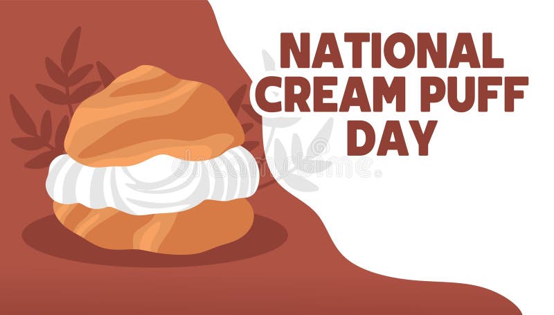 National Cream Puff Day and Delicious Cream Puff Stock Vector ...