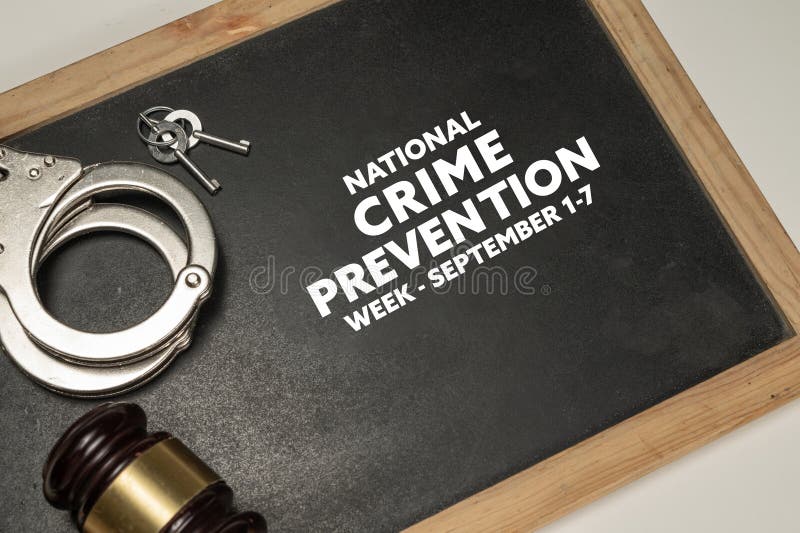 National Crime Prevention Week Concept with Handcuff Closeup Stock ...