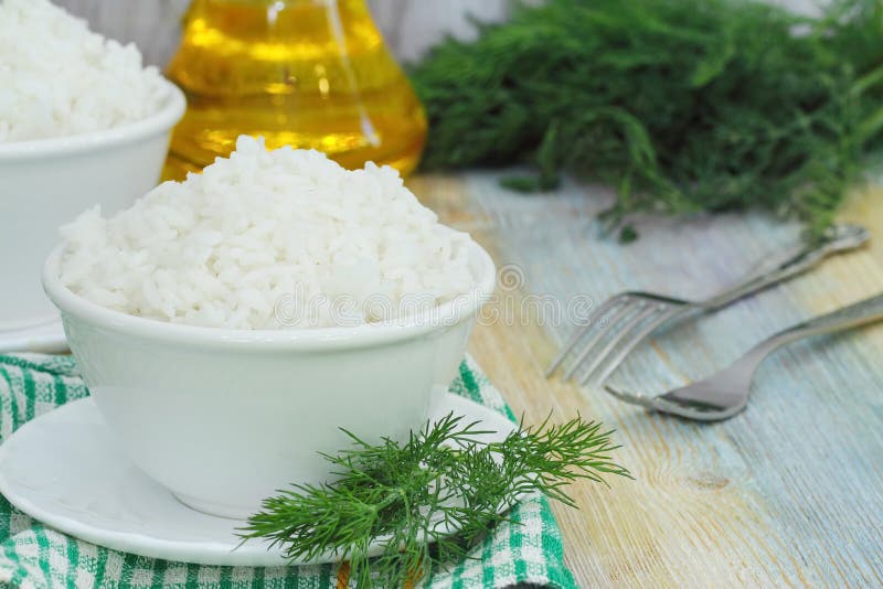 Boiled rice on plate stock image. Image of life, lifestyle - 97389883
