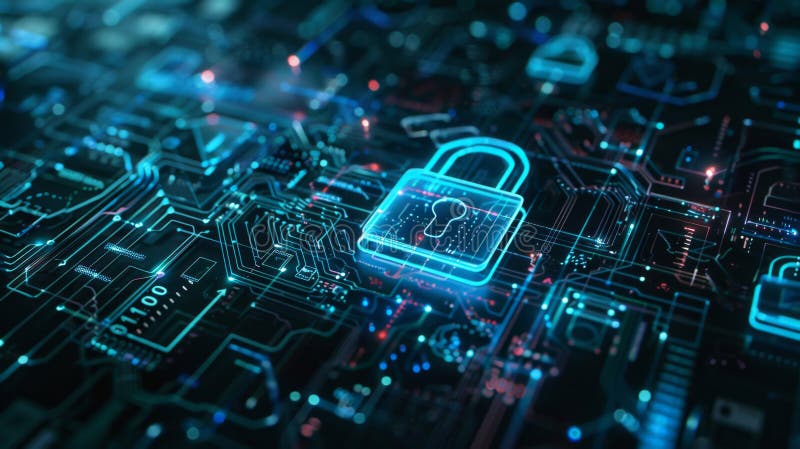 National Cyber Security Awareness Month. Digital Padlock in Futuristic ... National Cyber Security Awareness Month. Digital Padlock in Futuristic ...