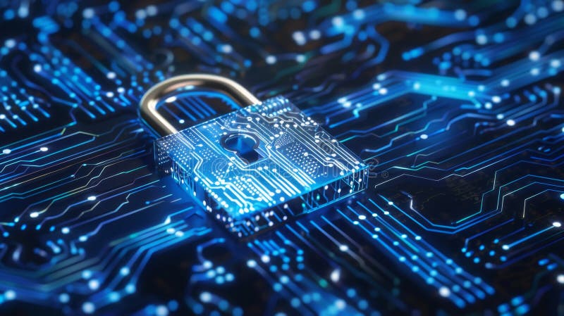 National Cyber Security Awareness Month. Digital Padlock in Futuristic ... National Cyber Security Awareness Month. Digital Padlock in Futuristic ...