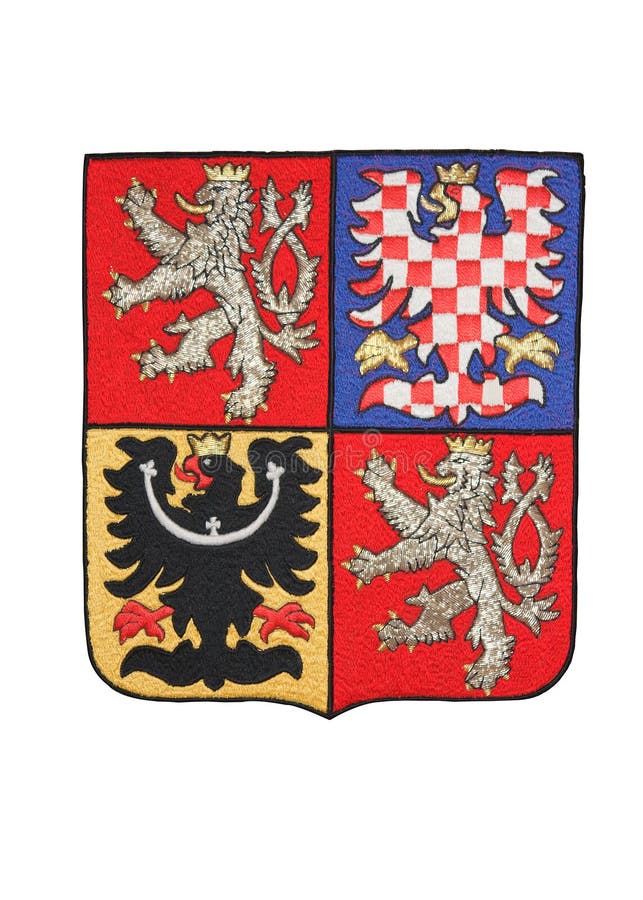 National Czech Republic Emblem Isolated on White Stock Image - Image of ...