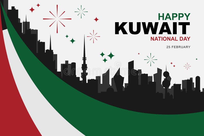 National Day Kuwait Background Stock Vector - Illustration of graphic ...