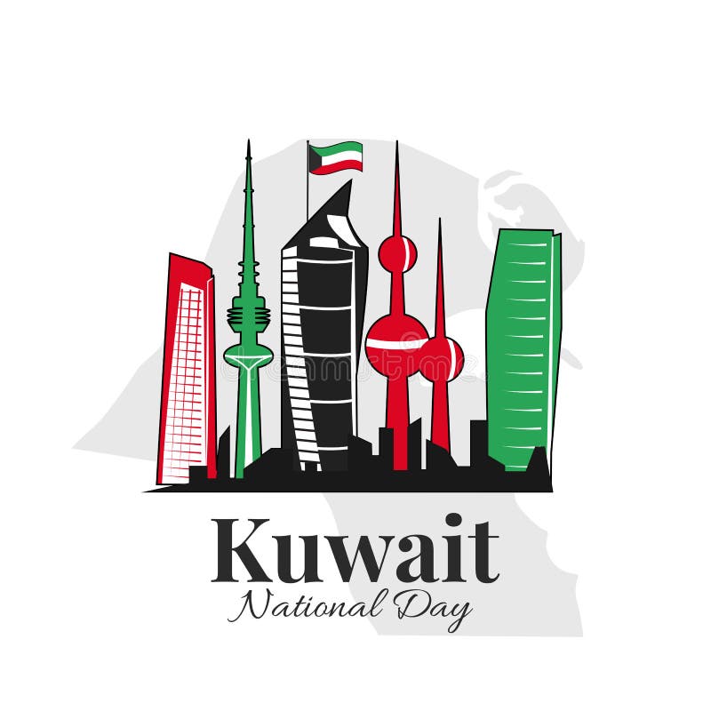 National Day Kuwait stock vector. Illustration of flag - 240032089