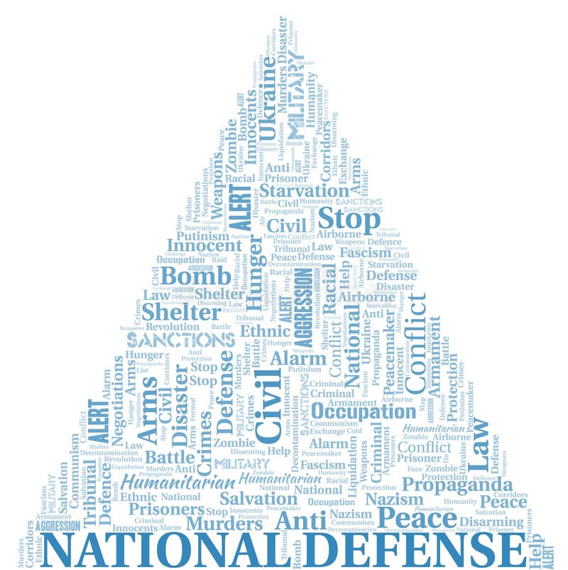 National Defense Word Cloud. Vector Made with the Text only. Stock ...