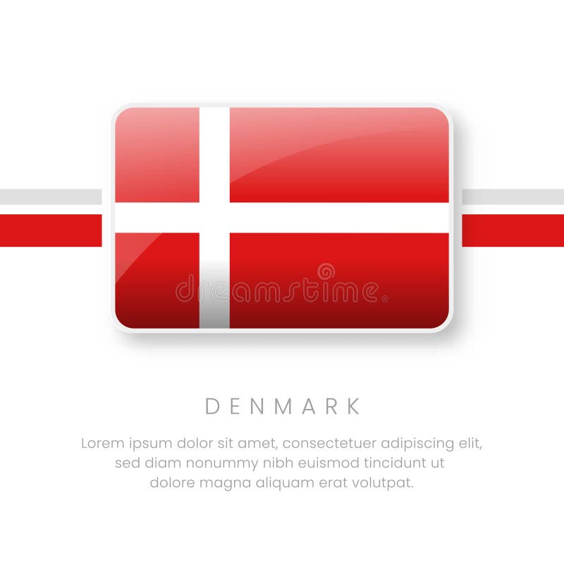National Denmark Flag.Vector Denmark Button Flag Stock Vector ...