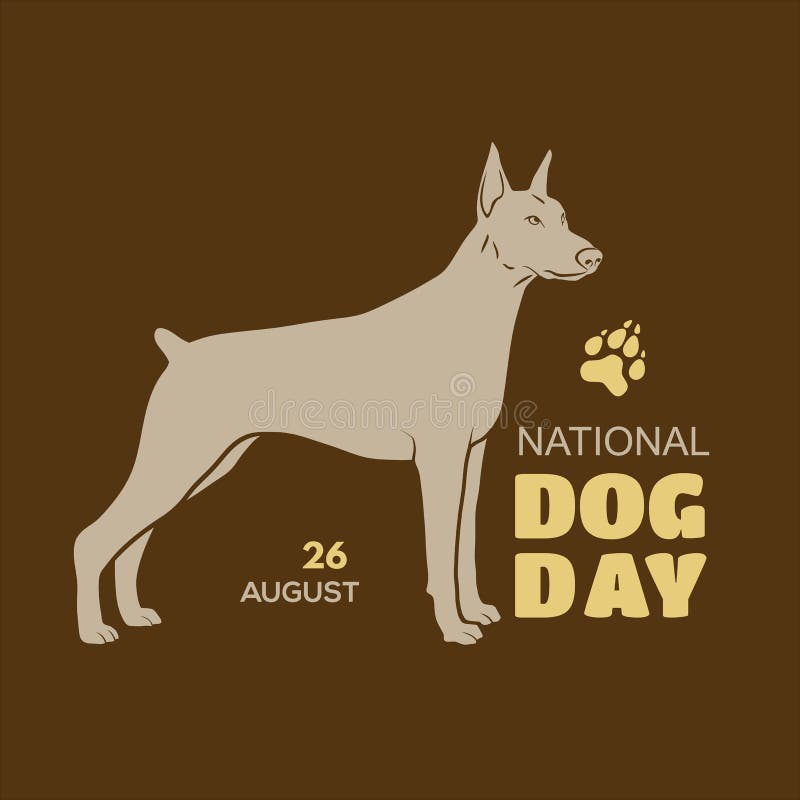 National Dog Day Poster or Banner Design Template Stock Vector ...