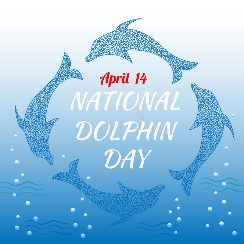 National Dolphin day stock vector. Illustration of april - 178737024