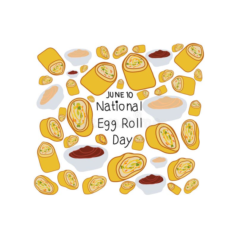 National Egg Roll Day Free Vector Illustration Stock Illustration ...