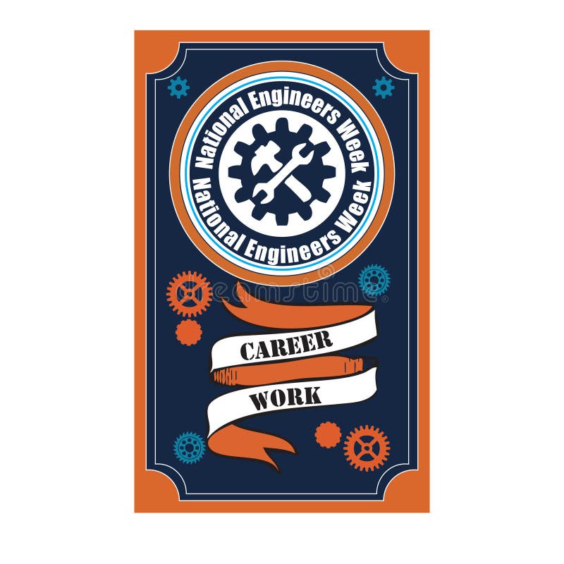 National Engineers Week Label Stock Illustration - Illustration of work ...