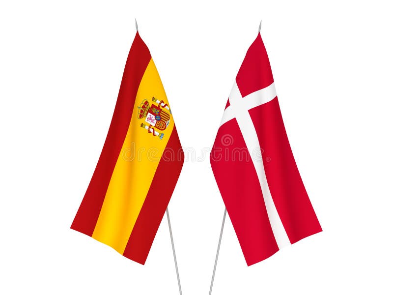 Spain and Denmark. the Spanish and Danish Flags. Official Proportion ...