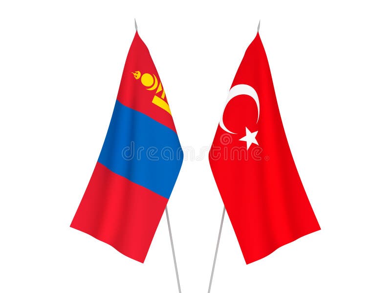 Mongolia and Turkey Two Half Flags Together Stock Illustration ...