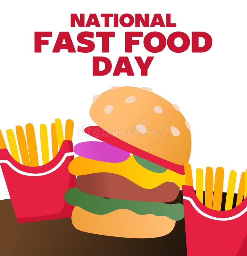 National Fast Food Day with Delicious Fast Food Stock Vector ...