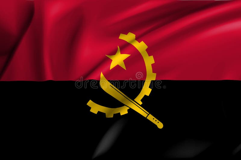 National Flag of Angola 3D Model Stock Illustration - Illustration of ...