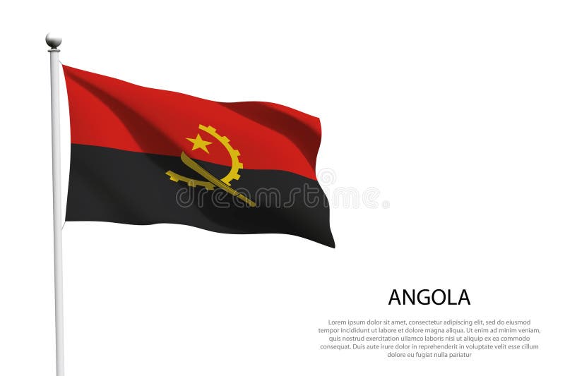 National Flag Angola Waving on White Background Stock Vector ...