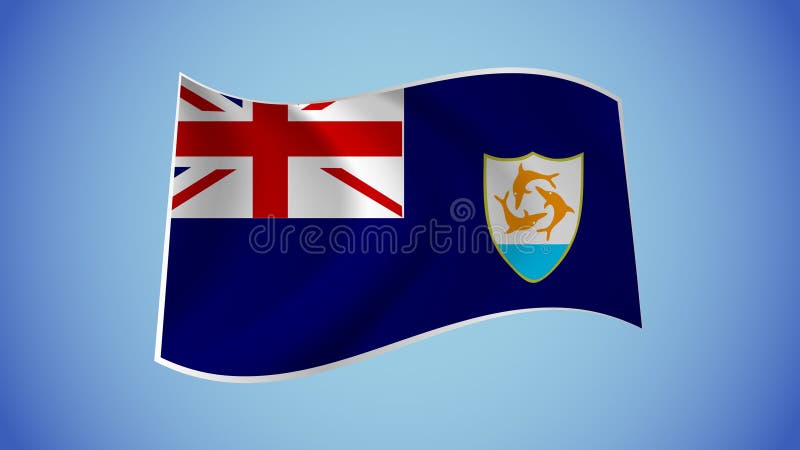 National Flag of Anguilla - Waving National Flag of Anguilla ...