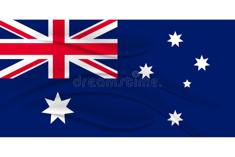 National Flag of Australia, Fabric Effect. Illustration Vector Stock ...