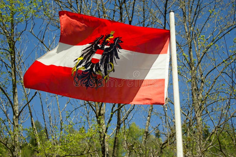 National Flag of Austria with the Federal Eagle Stock Image - Image of ...