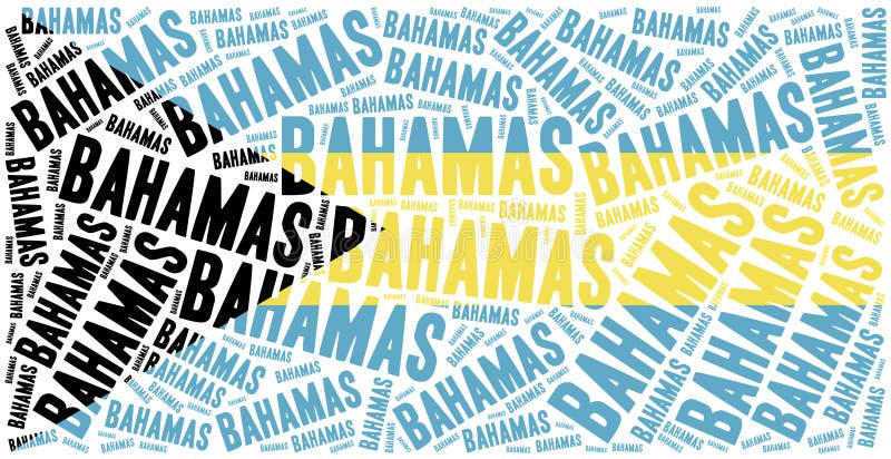 National Flag of Bahamas. Word Cloud Illustration. Stock Illustration ...