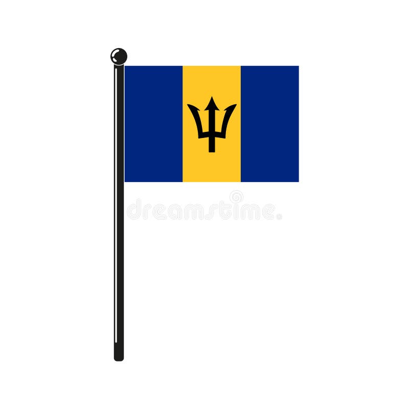 National flag of Barbados stock vector. Illustration of emblem - 152085737