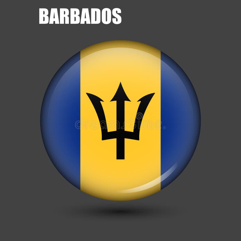 The National Flag of Barbados is in the Shape of a Circle.Vector Stock ...