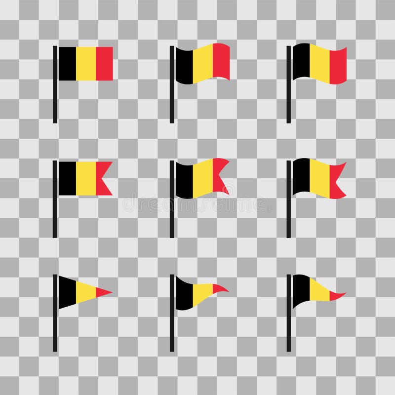 National Flag of Belgium. Flag Icon Set Isolated Background Vector ...