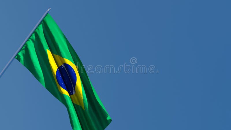 The National Flag of Brazil is Flying in the Wind Stock Footage - Video ...