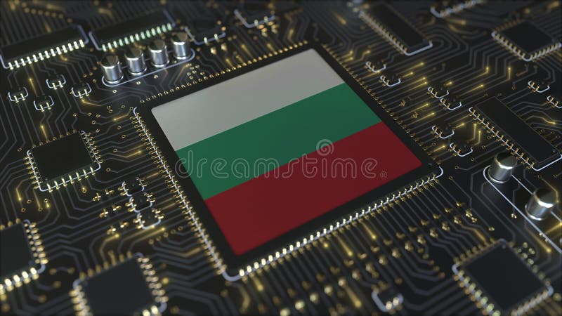National Flag of Bulgaria on the Operating Chipset. Bulgarian ...