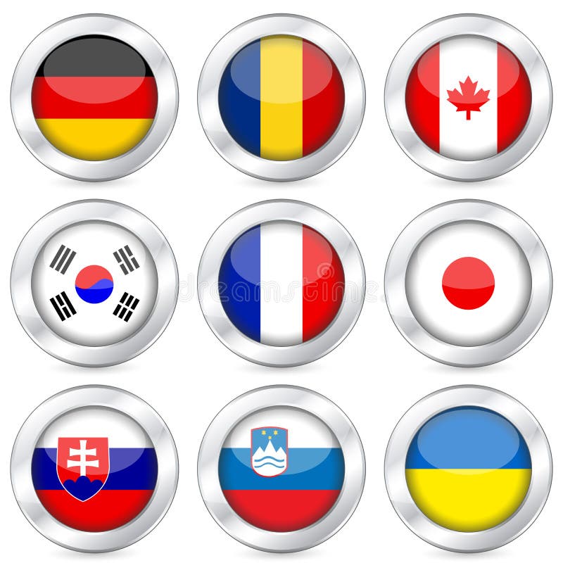 National flag button set 3 stock vector. Illustration of button - 16776249
