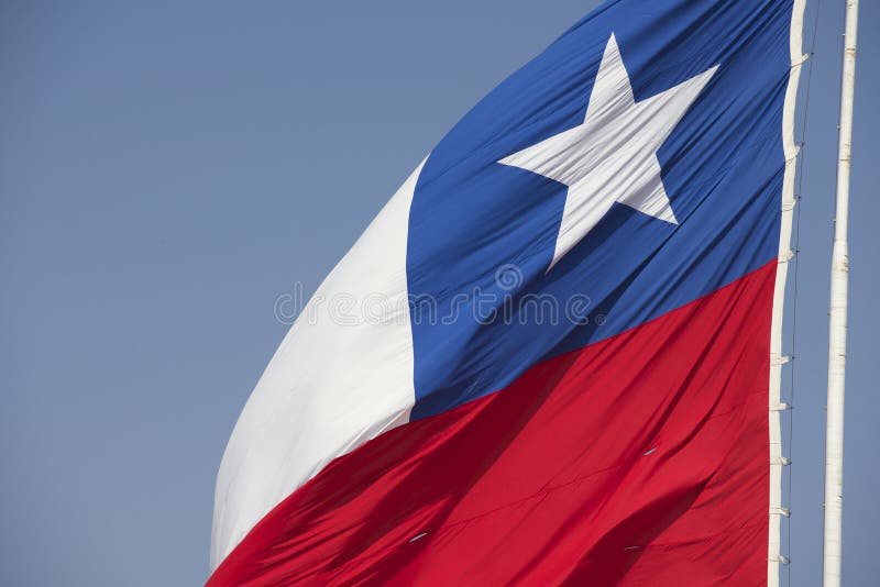 National Flag of Chile on a Pole at Morro De Arica Hill, Arica, Chile ...