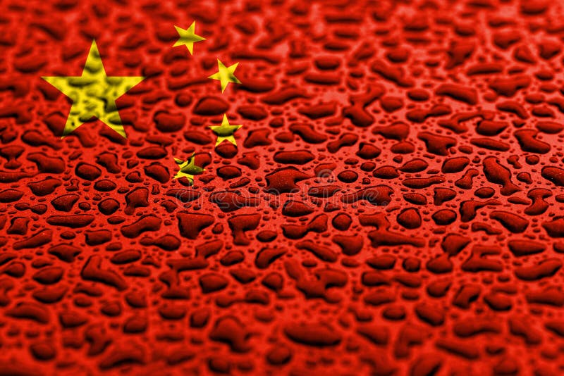 National Flag of China Made of Water Drops. Background Forecast Concept ...