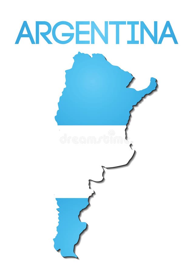 National Flag Color of Argentina in Map Gradient Design Stock Vector ...