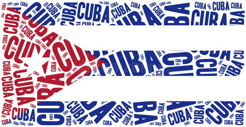 National Flag of Cuba. Word Cloud Illustration. Stock Illustration ...