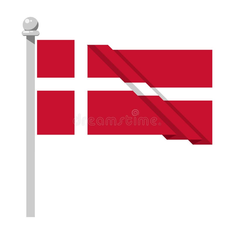 National Flag of Denmark in Flat Style Isolated on White Background ...