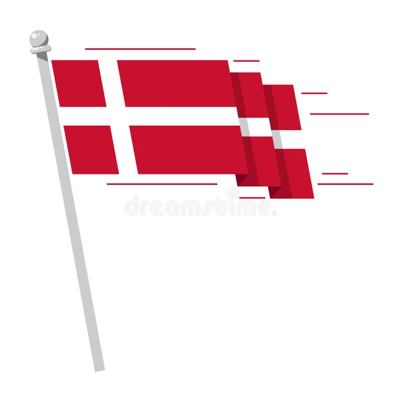 National Flag of Denmark in Flat Style Isolated on White Background ...