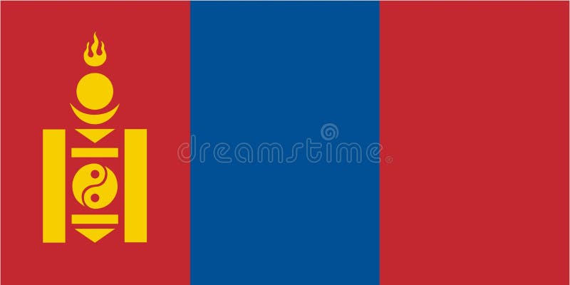 Mongolia Official Flag Vector with Standard Size and Proportion. Stock ...
